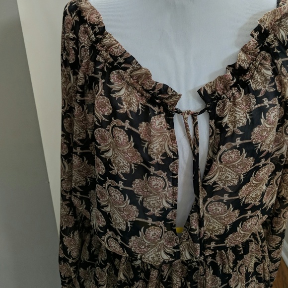 re:named | Dresses | Renamed Browm Black Maxi Dress Tassell M Nwt ...